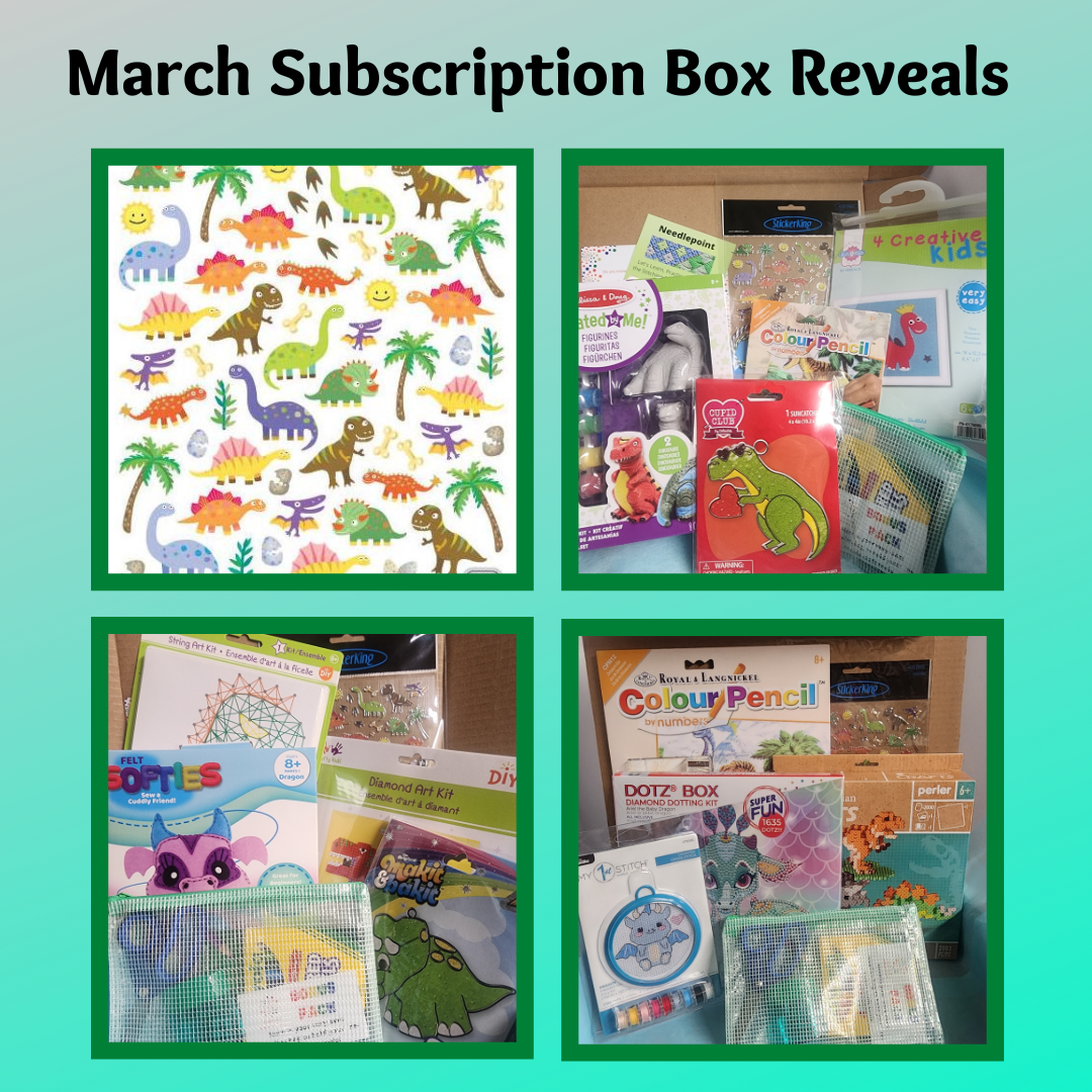 Dinosaurs - March Kids Subscription Box Reveal – Craft and Treasure Cove