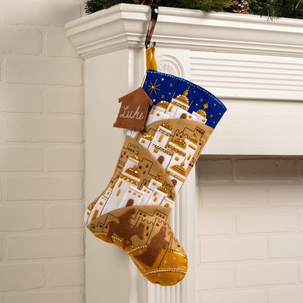 DIY Bucilla Sacred Night Nativity Christmas Felt Stocking Kit 89785 ...