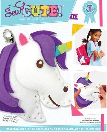 DIY Sew Cute Unicorn Kids Beginner Starter Felt Backpack Clip Kit ...