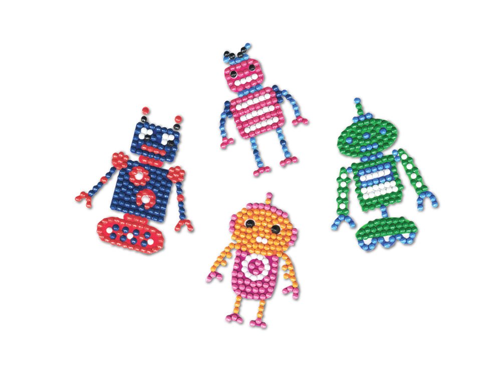 DIY Krafty Kids Robot Diamond Art Sticker Facet Bead Craft Kit – Craft ...