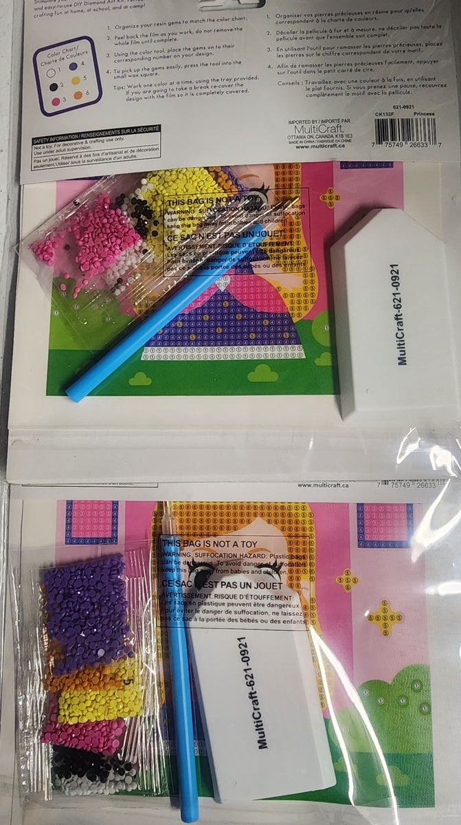 DIY Krafty Kids Princess Diamond Art Craft Kit Bundle Lot – Craft and ...