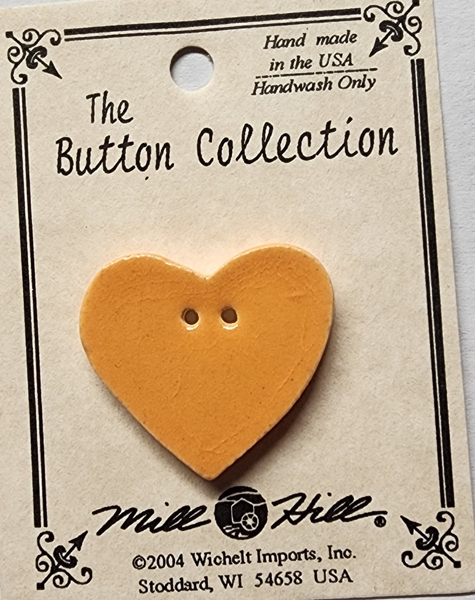 DIY Mill Hill Ceramic Button - Large Tangerine Heart – Craft and ...