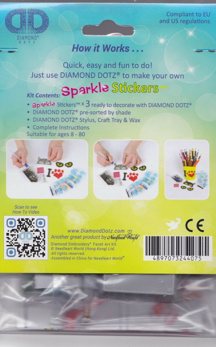 DIY Fur Sparkle Stickers Kit Facet Art Bead Craft Kit – Craft and ...