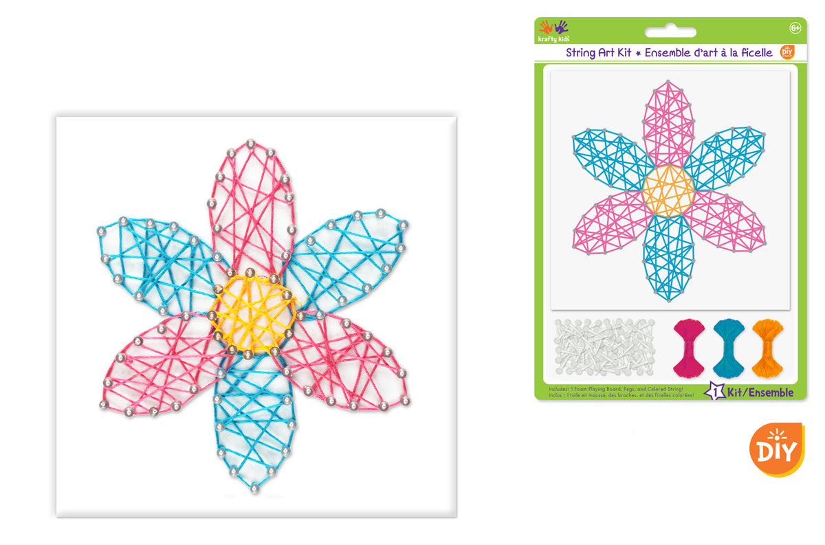 DIY Krafty Kids Flower Spring Summer String Art Kit Kids Beginner Craf ...